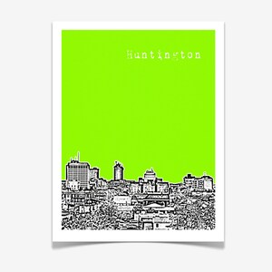 Huntington Poster Huntington West Virginia Skyline Art - Etsy