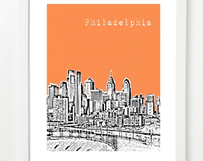 Philadelphia Skyline Poster Philadelphia Pennsylvania Print ...