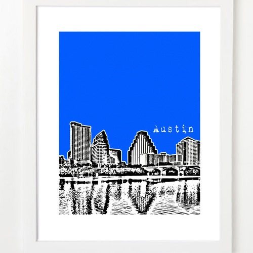 Austin Skyline Print Austin City Art Austin Texas Poster - Etsy