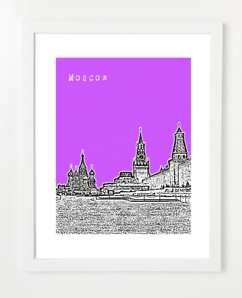 Moscow Art Print Moscow Russia City Skyline Poster Version - Etsy