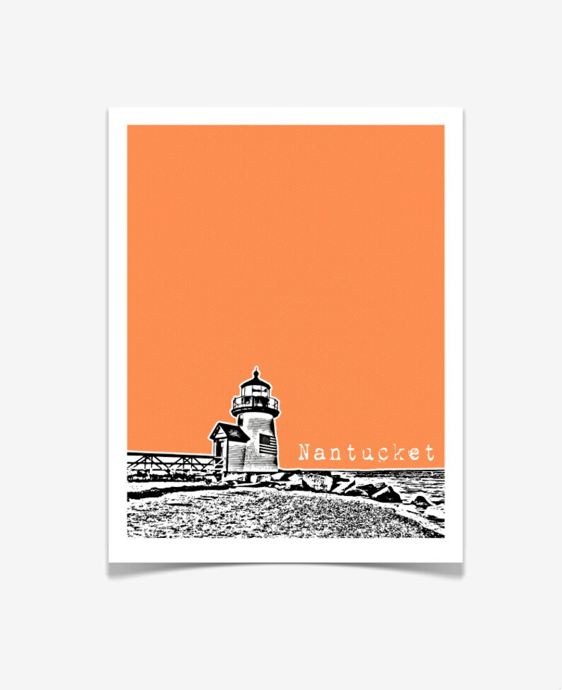 Nantucket Art Poster Nantucket City Skyline Print - Etsy Australia