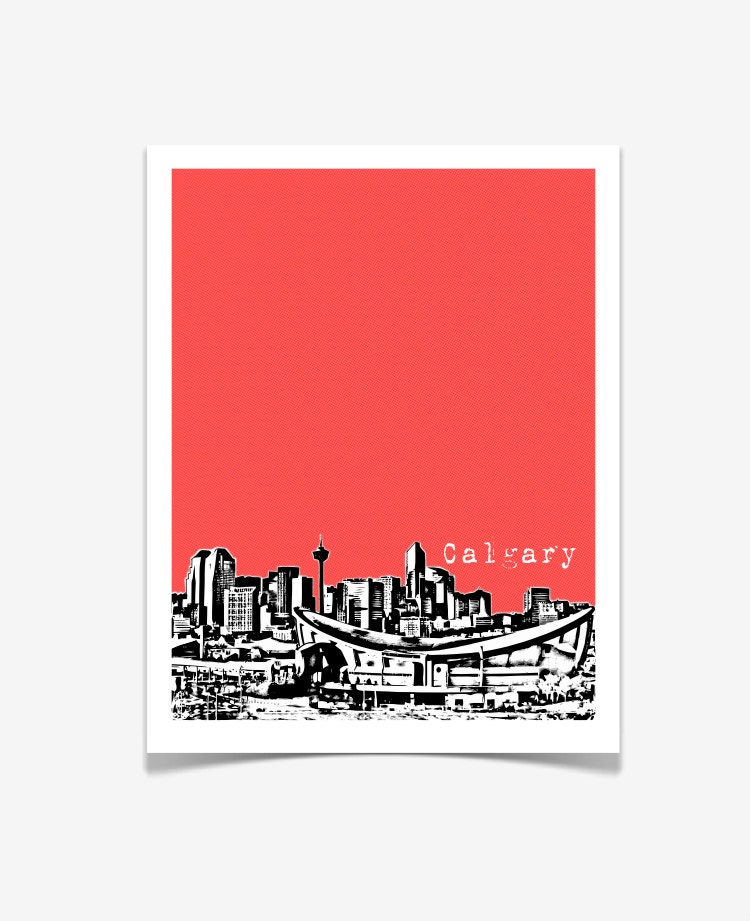 Calgary Alberta Skyline Poster City Skyline Art Print - Etsy