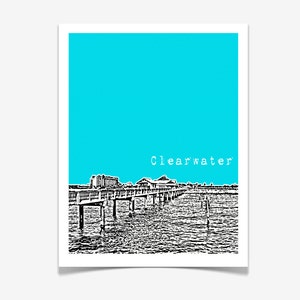 Clearwater, Florida Art Print Clearwater City Skyline Series Poster ...