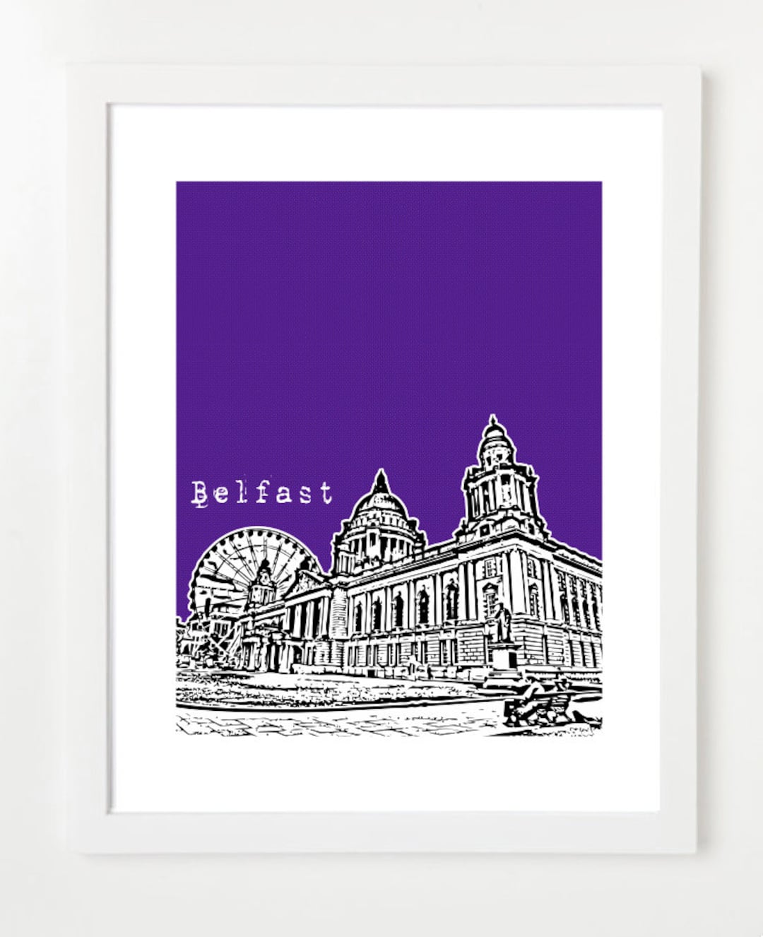 Belfast Ireland Art Print Belfast City Skyline Poster - Etsy