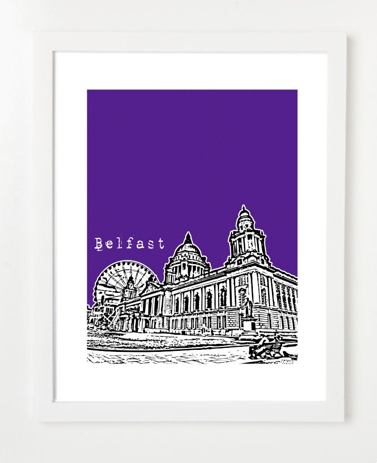 Belfast Ireland Art Print Belfast City Skyline Poster | Etsy