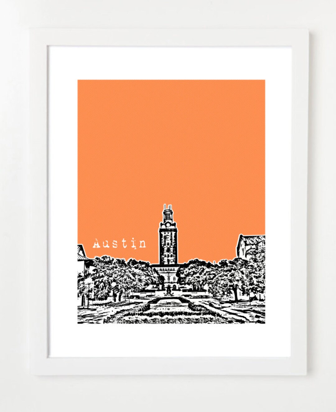 Austin Skyline Art Print Austin City Art Austin Texas Poster VERSION 3 ...