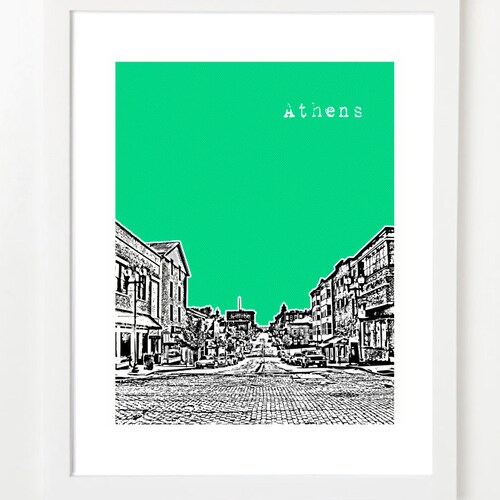 Athens Ohio Art Print Athens OH Poster Athens Ohio Skyline - Etsy