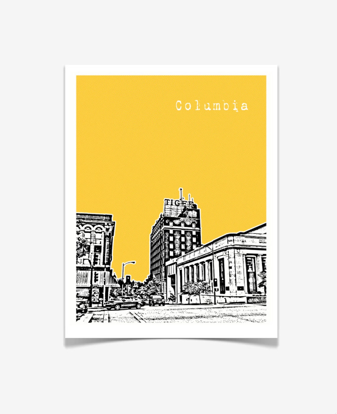 Columbia Skyline Art Print City Skyline Poster Columbia - Etsy