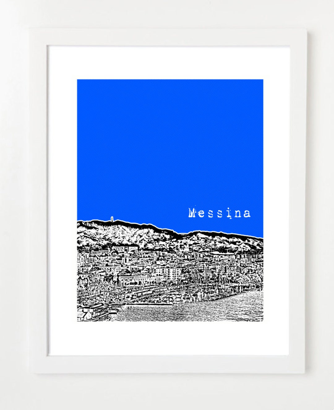 Messina Sicily Messina City Skyline Art Print Messina Poster Messina ...