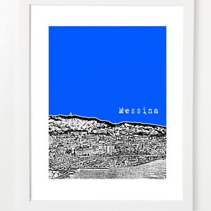 Messina Sicily Messina City Skyline Art Print Messina Poster Messina ...