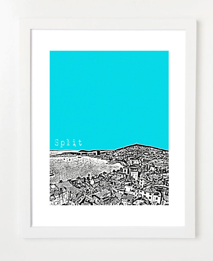 Split Croatia Poster City Skyline Series Art Print Split | Etsy