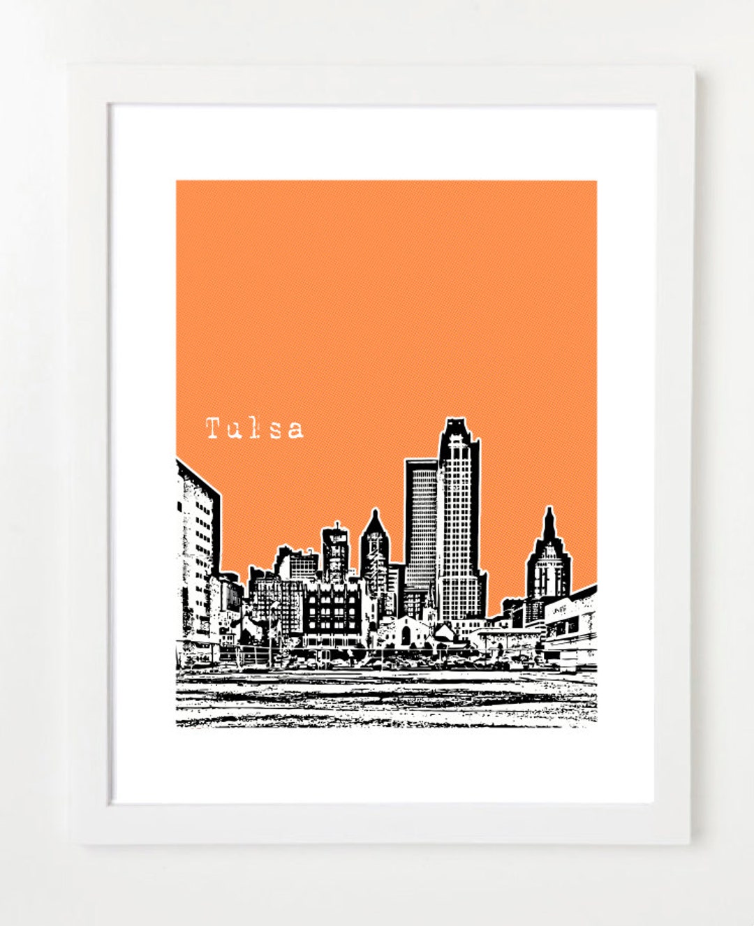 Tulsa Oklahoma State Art Print Skyline Poster VERSION 1 - Etsy