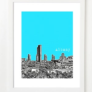 Albany New York Skyline Poster Albany Art Print Albany City Skyline ...