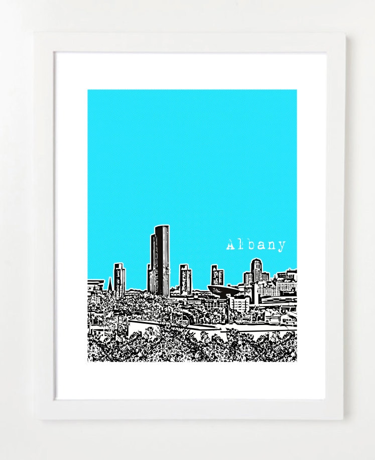 Albany New York Skyline Poster Albany Art Print Albany | Etsy