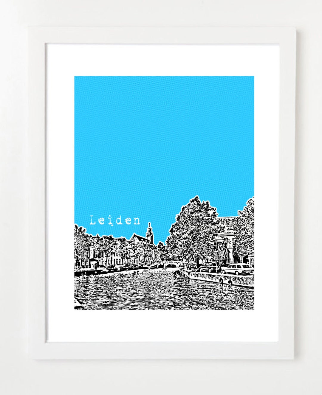 Leiden Poster Netherlands Leiden City Skyline Art Print - Etsy