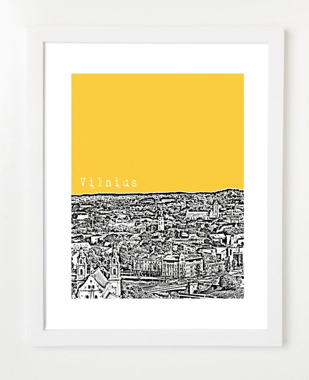 Vilnius Skyline Poster Vilnius Lithuania City Skyline Series Art Print ...