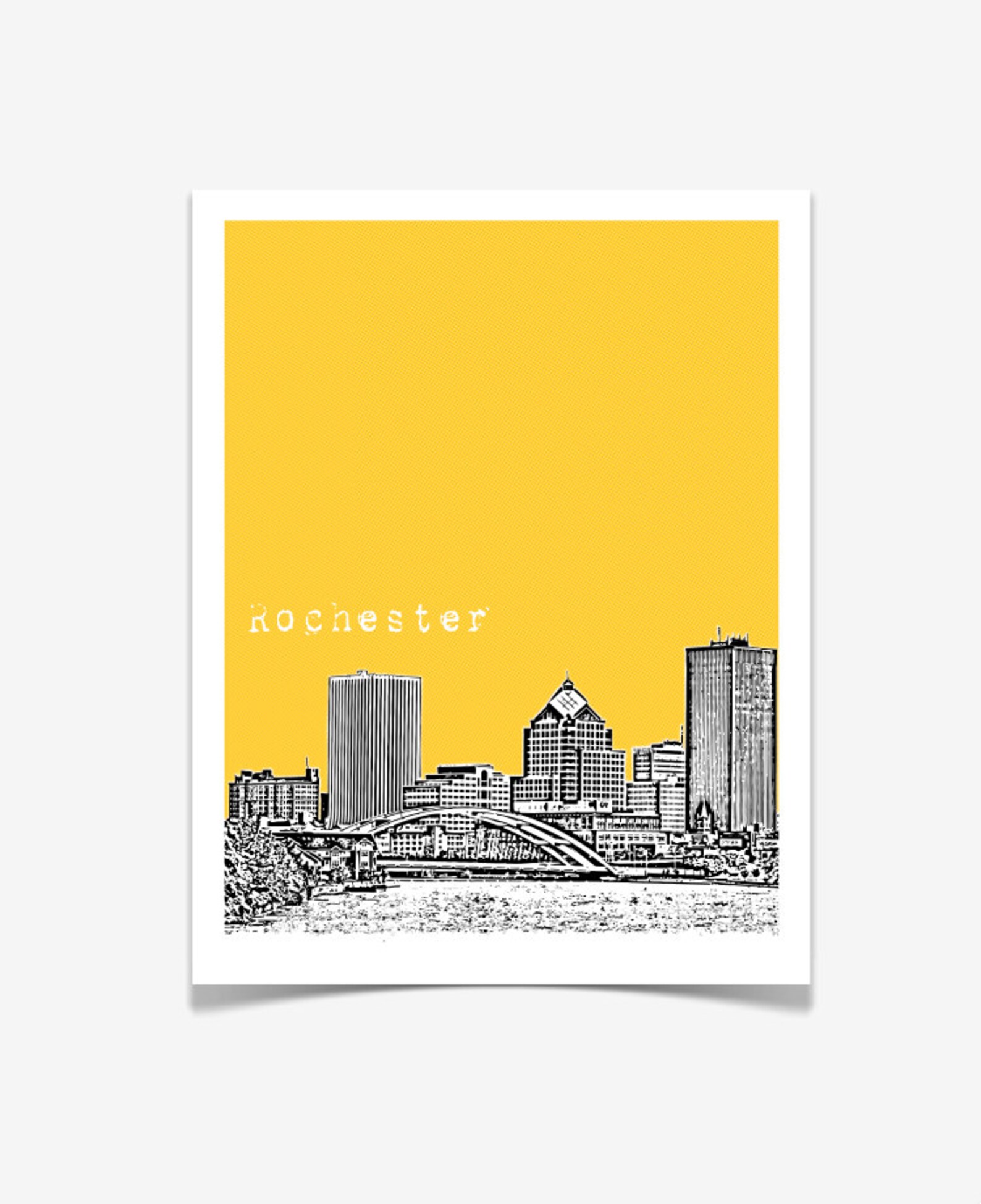 Rochester Skyline Art Print Rochester Poster Rochester - Etsy