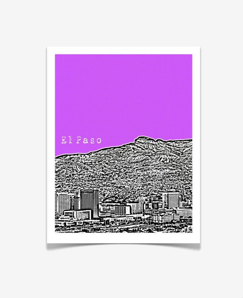 El Paso Skyline Poster Texas City Series Art Print Choose - Etsy