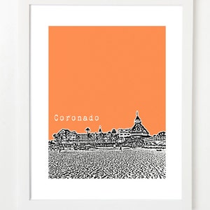 Coronado California Poster Coronado City Skyline Print - Etsy