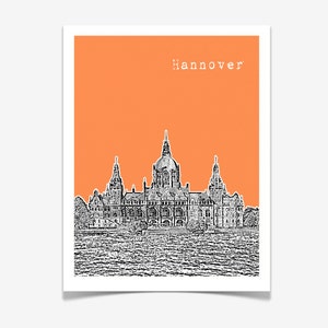 Hannover Germany Skyline Poster Hannover Art Print Gift for Husband ...