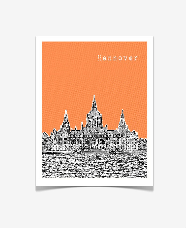Hannover Germany Skyline Poster Hannover Art Print Gift - Etsy