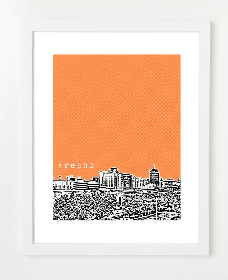 Fresno City Art Skyline Poster California State Series - Etsy