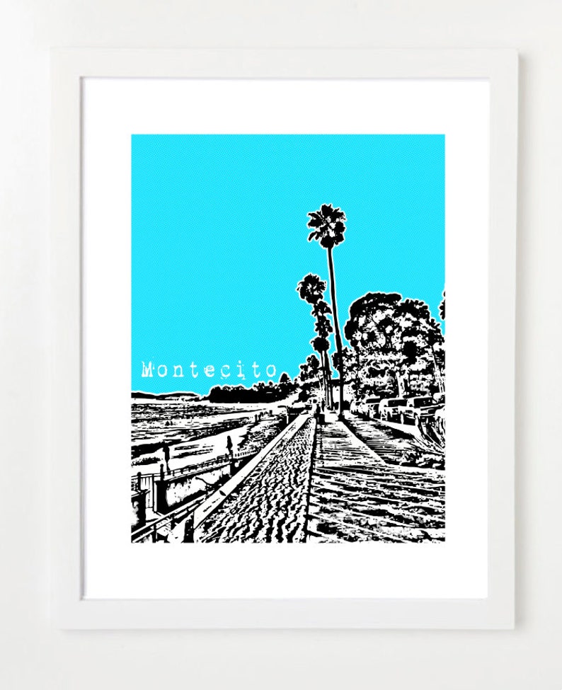 Montecito California Print City Skyline Poster California | Etsy