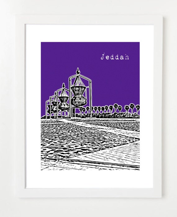 Jeddah Skyline Poster Jeddah Saudi Arabia City Skyline - Etsy Canada
