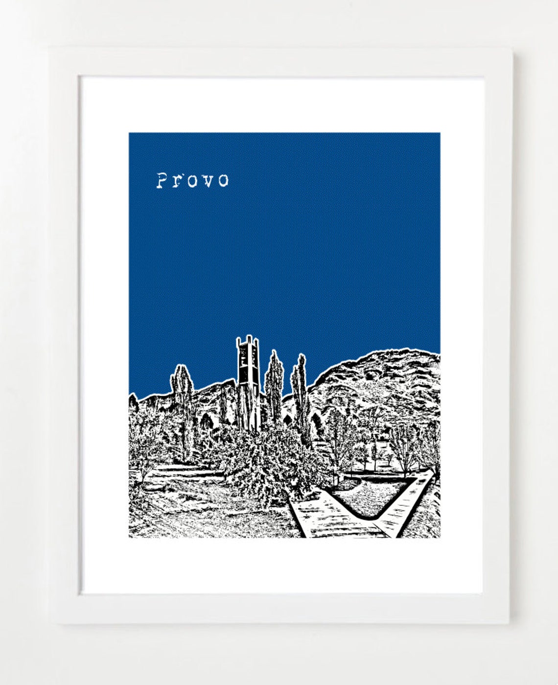 Provo Utah Poster Provo City Skyline Art Print Provo | Etsy