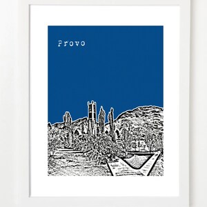Provo Utah Poster Provo City Skyline Art Print Provo Wedding Gift - Etsy