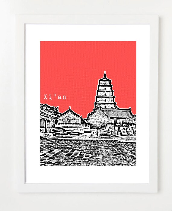 Xi'an China Skyline Poster City Series Art Print Asia | Etsy