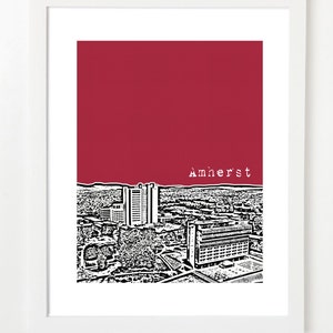 Amherst Poster Amherst City Skyline Series Art Print Amherst Gift for ...