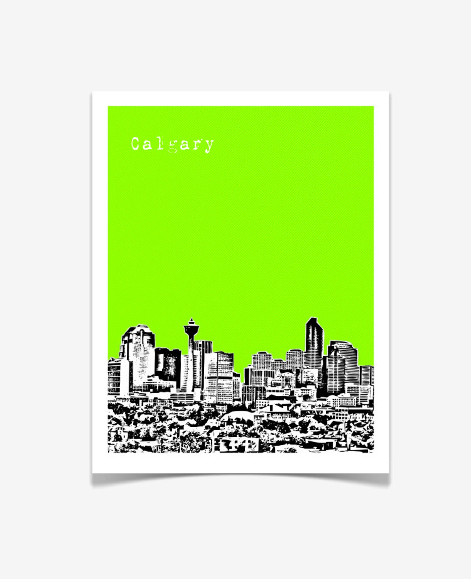 Calgary Alberta City Skyline Poster Calgary Fine Art Print - Etsy