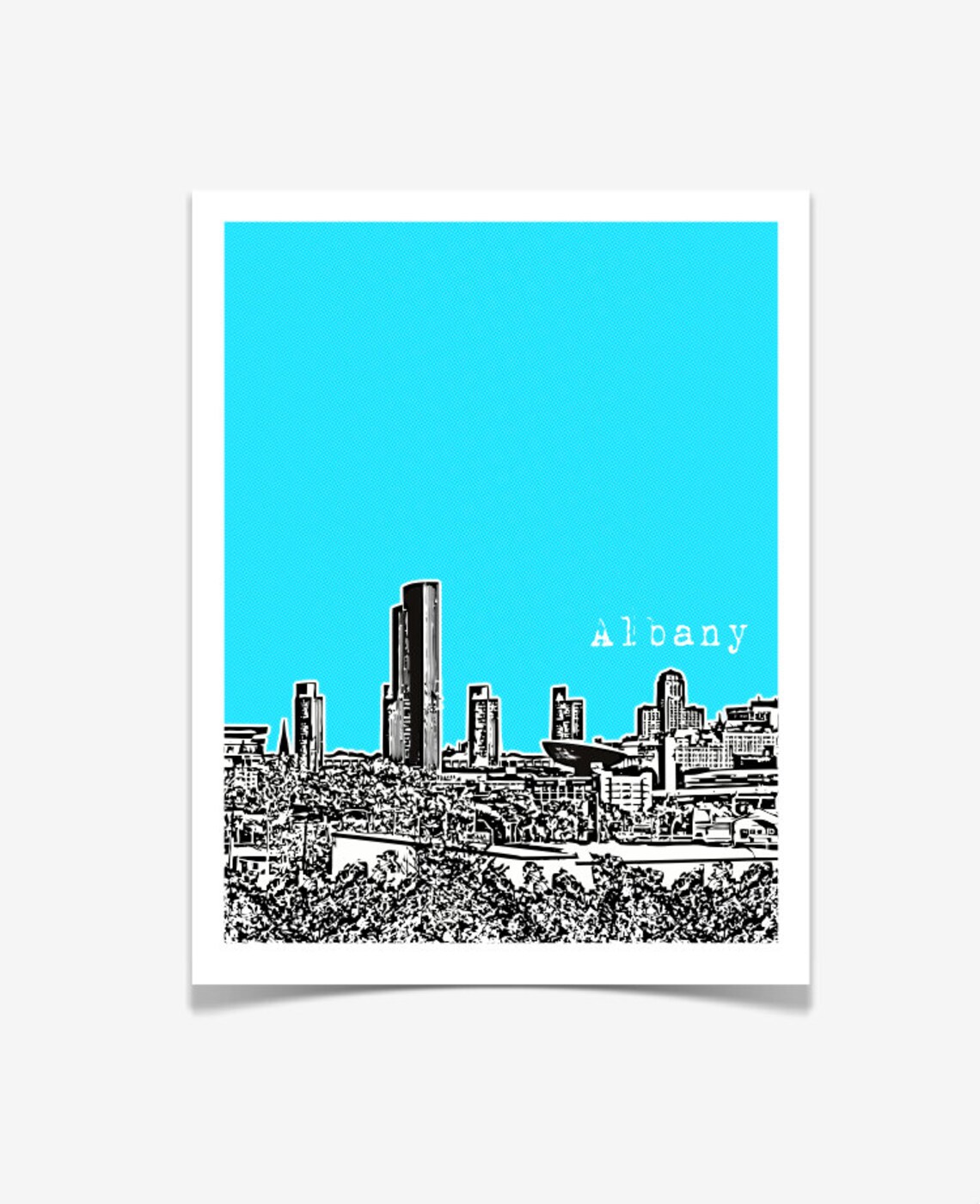 Albany New York Skyline Poster Albany Art Print Albany - Etsy