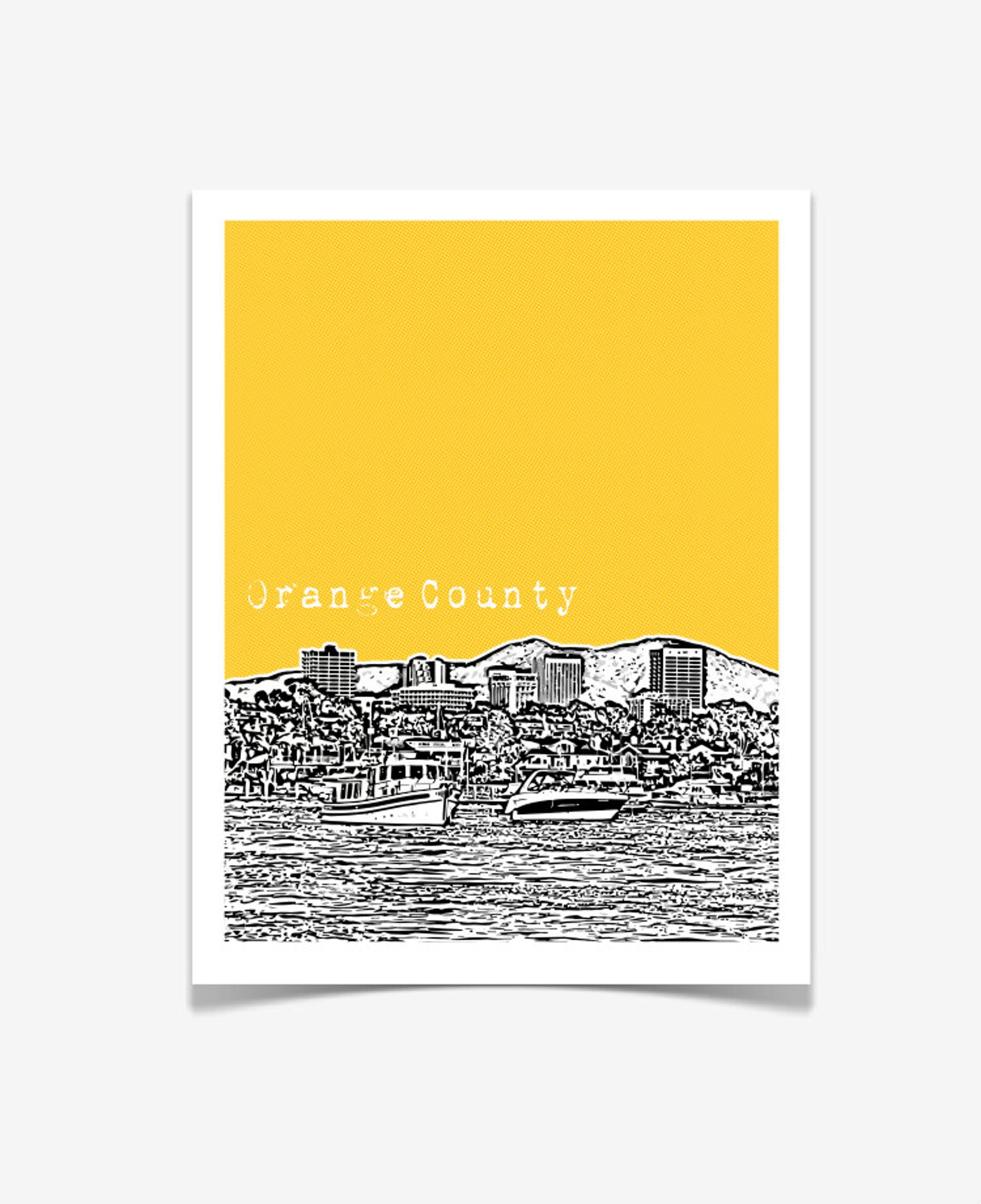 Orange County California Poster Orange County Art Newport | Etsy