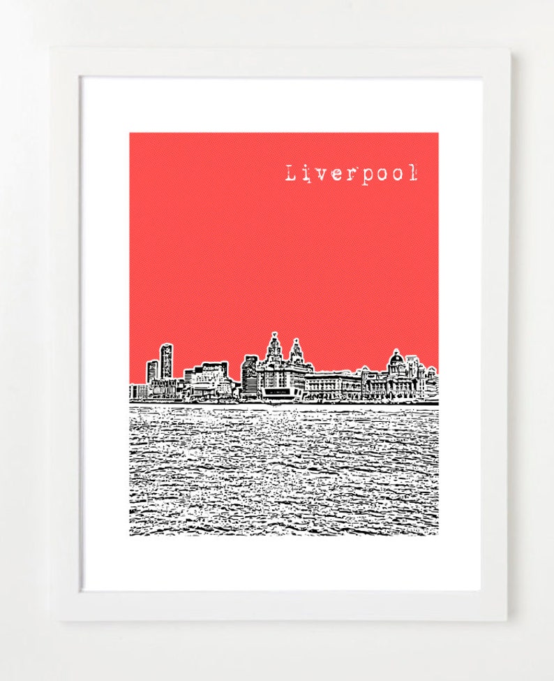 Liverpool England Poster Liverpool City Skyline Series Art | Etsy