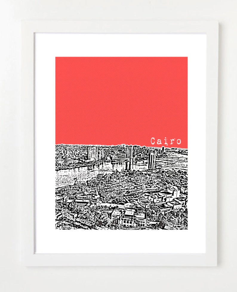 Cairo Skyline Art Print Cairo Egypt City Skyline Poster - Etsy