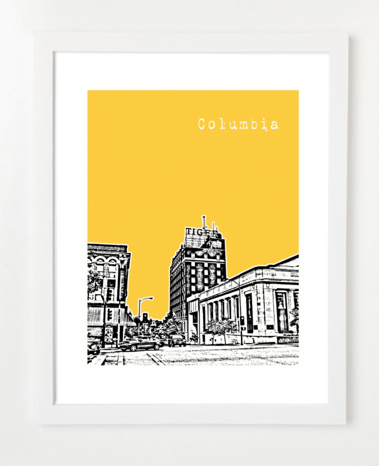 Columbia Skyline Art Print City Skyline Poster Columbia Missouri Gift ...