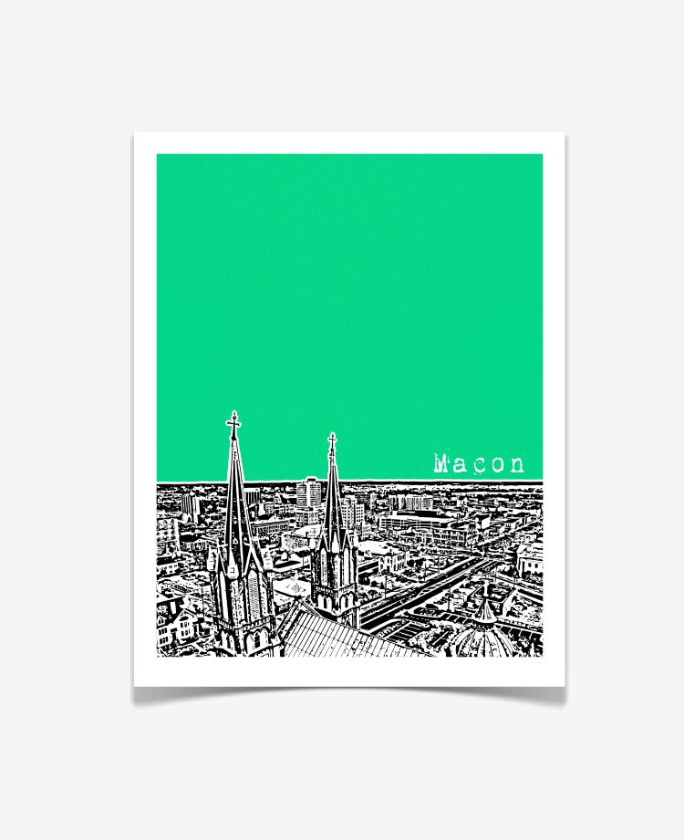 Macon Georgia Skyline Poster Macon City Skyline Series Art - Etsy