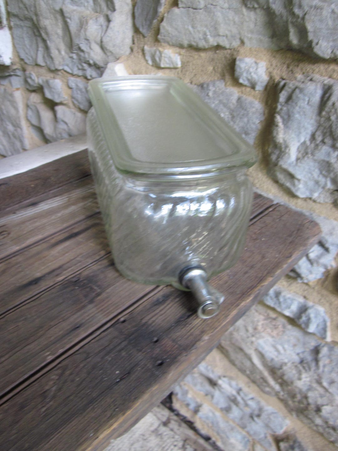 Deco Fridge Ice Box Glass Water Container W Spigot - Etsy
