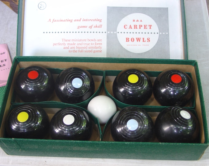 B & A Indoor Carpet Bowls Game England Vintage in Box - Etsy