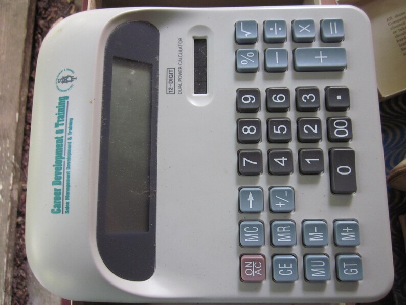 12 Digit Dual Power Desk Top Calculator - Etsy