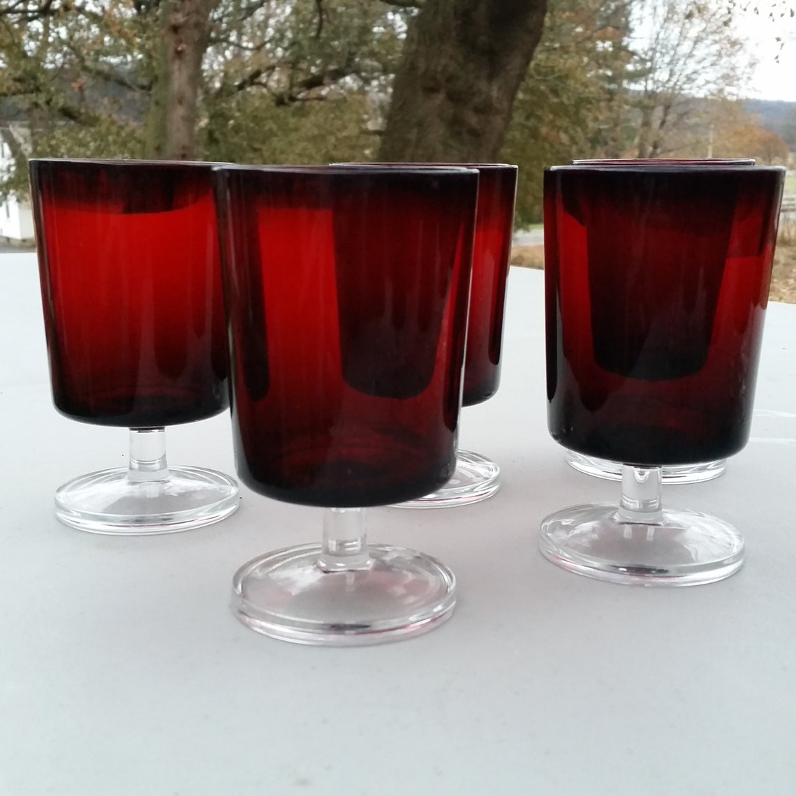 Ruby Red Luminarc Arcoroc Cavalier Stemware Bar Ware FRANCE - Etsy