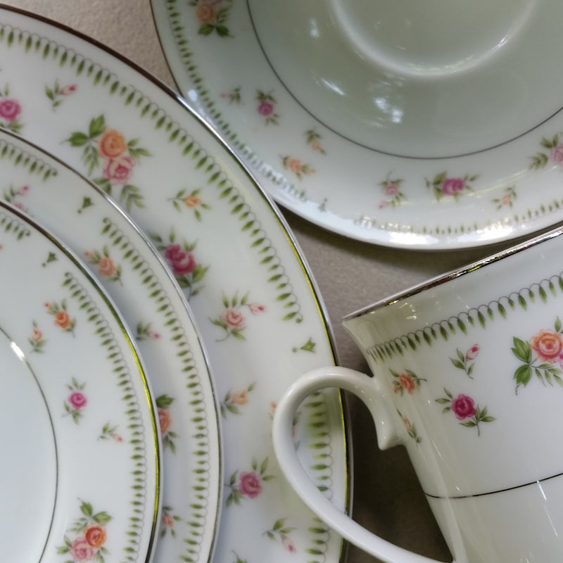 China Plate Rose Border - Etsy