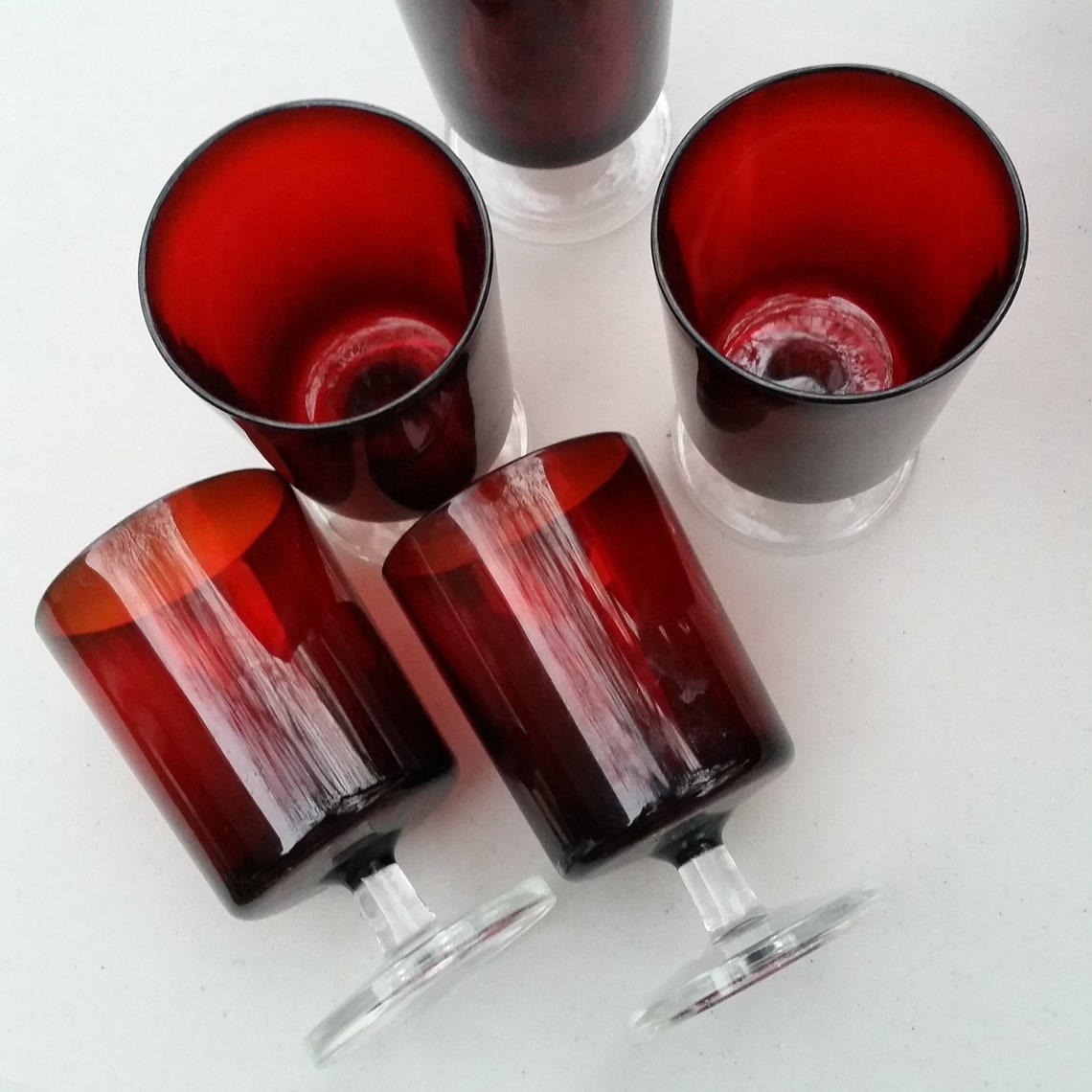 Ruby Red Luminarc Arcoroc Cavalier Stemware Bar Ware FRANCE - Etsy