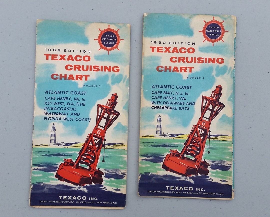 TEXACO MAPS Inter Coastal Waterways Cruising Charts 1962 - Etsy