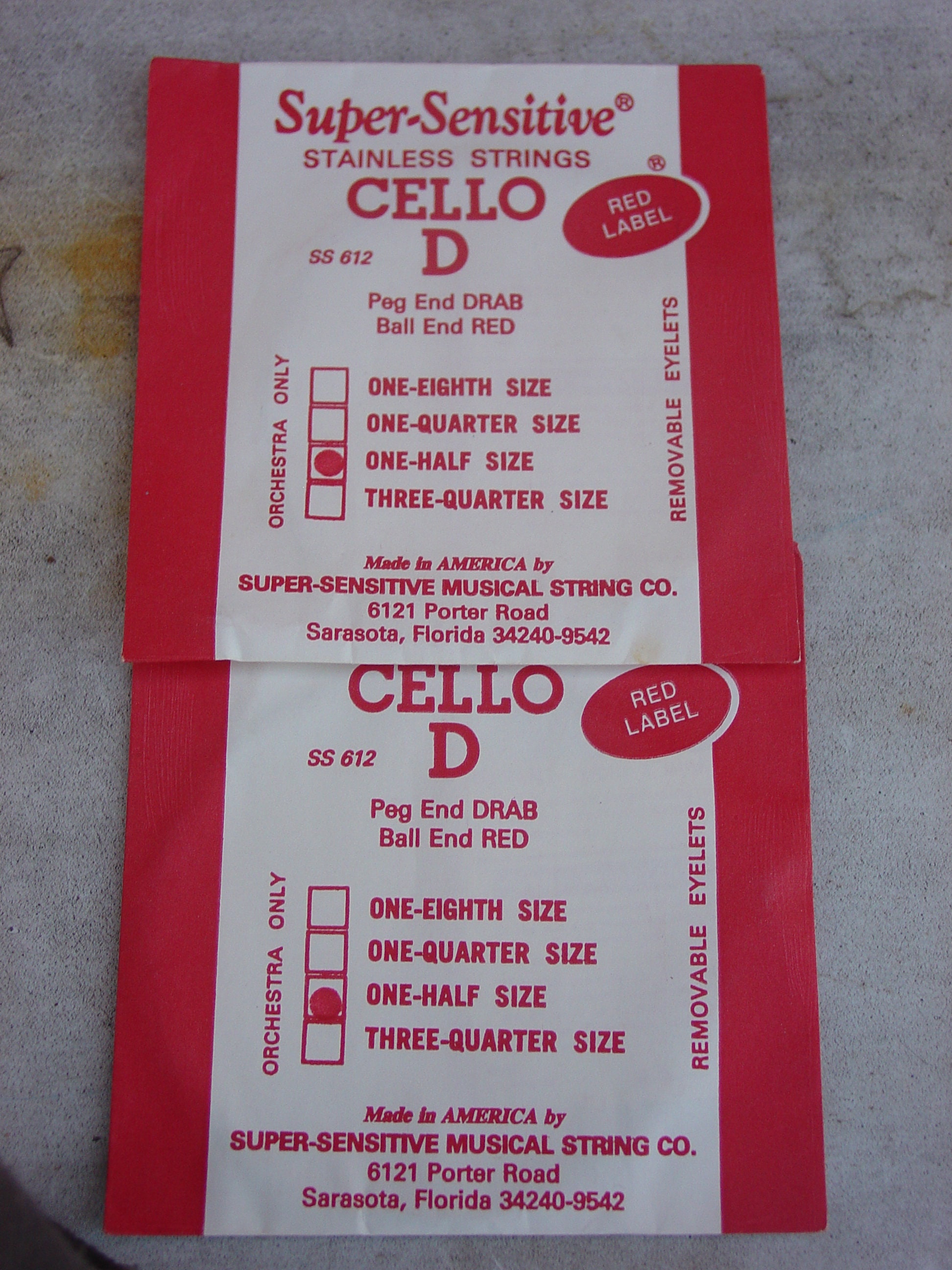 Red Label Cello Strings
