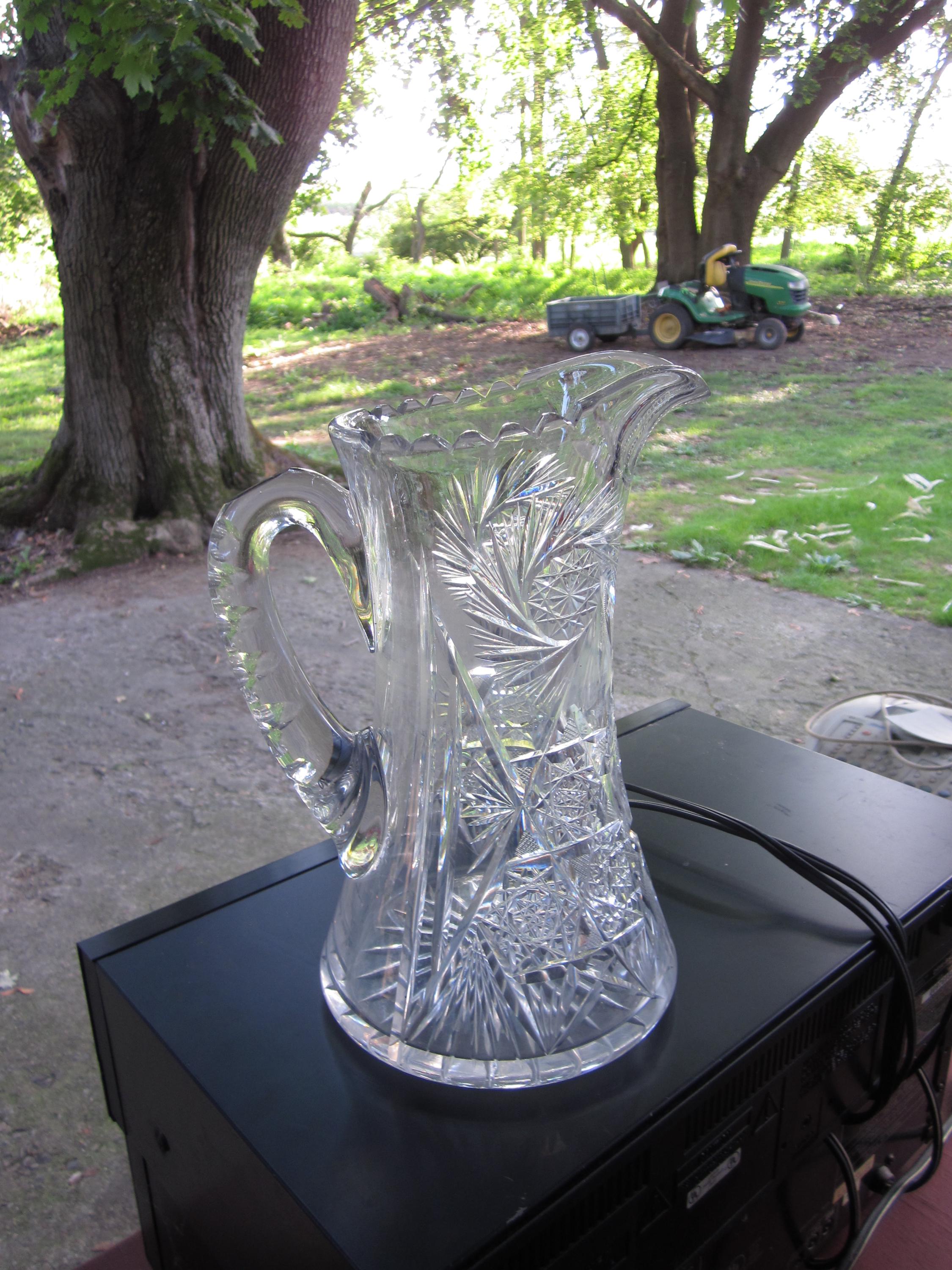 Crystal Cut Glass Pitcher Fancy Pinwheel - Etsy