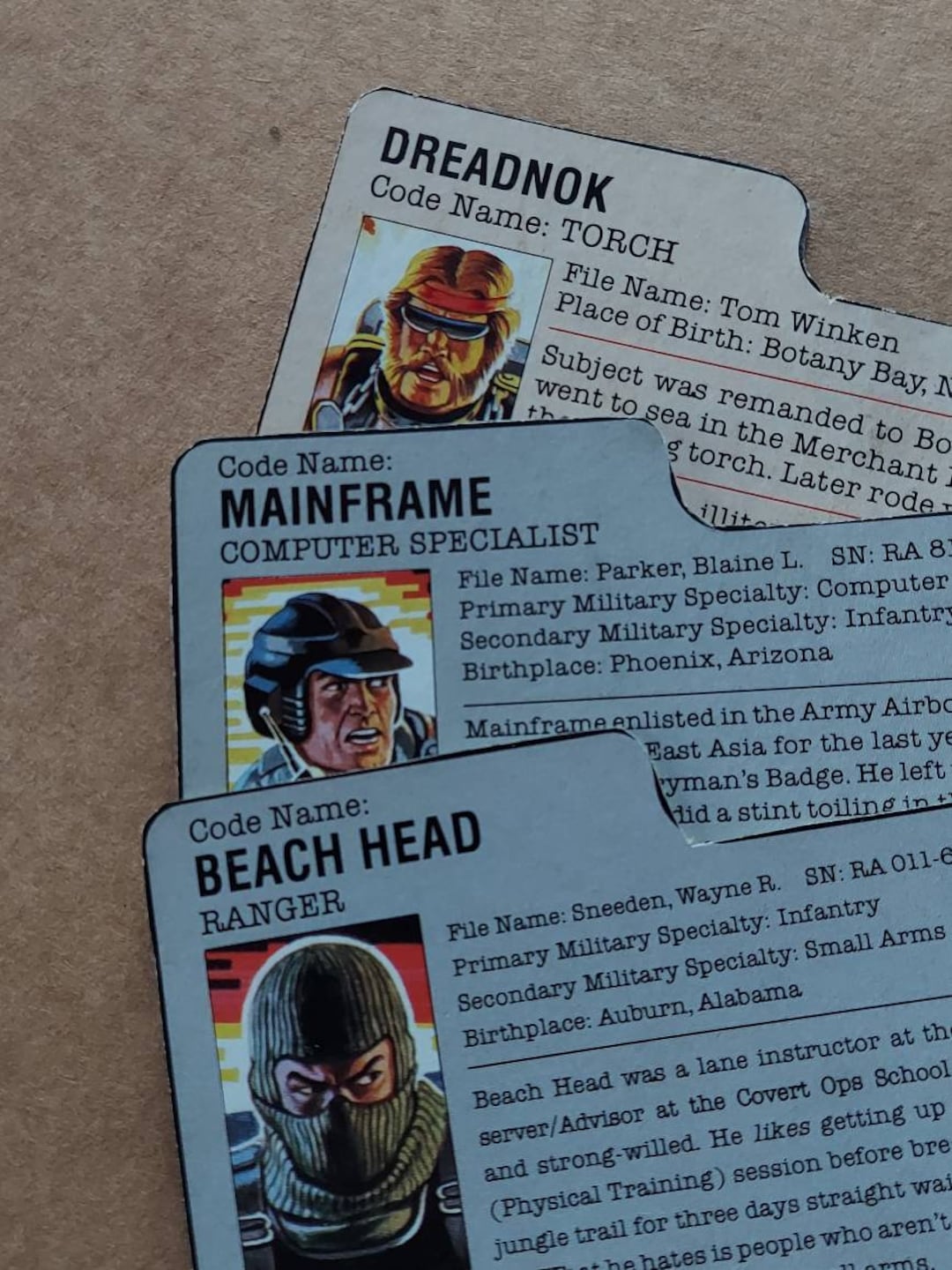 GI Joe File Cards for Series 4-5 Figures ARAH by Hasbro 1984 - Etsy