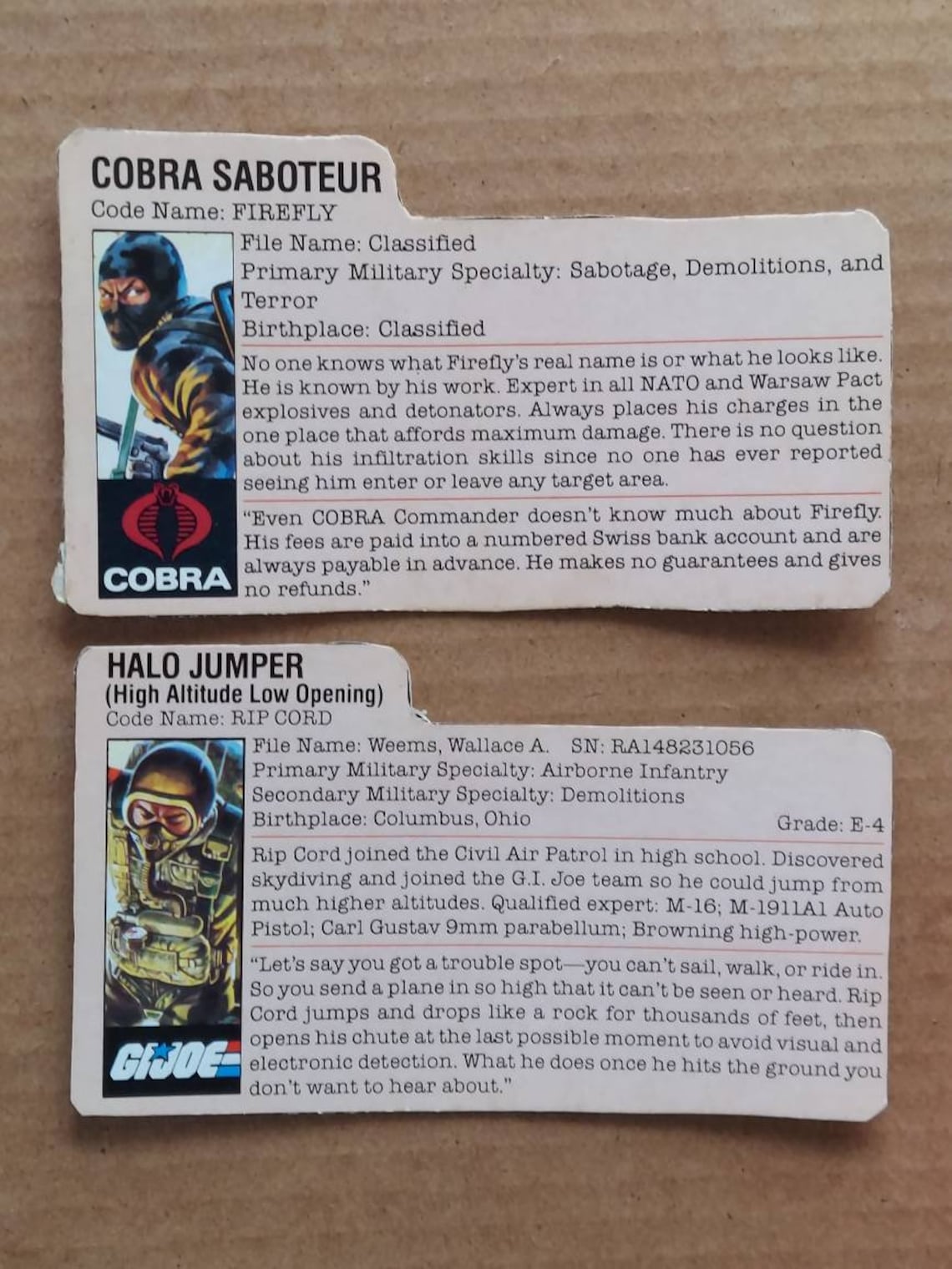 GI Joe File Cards Series 3 ARAH by Hasbro 1984 - Etsy